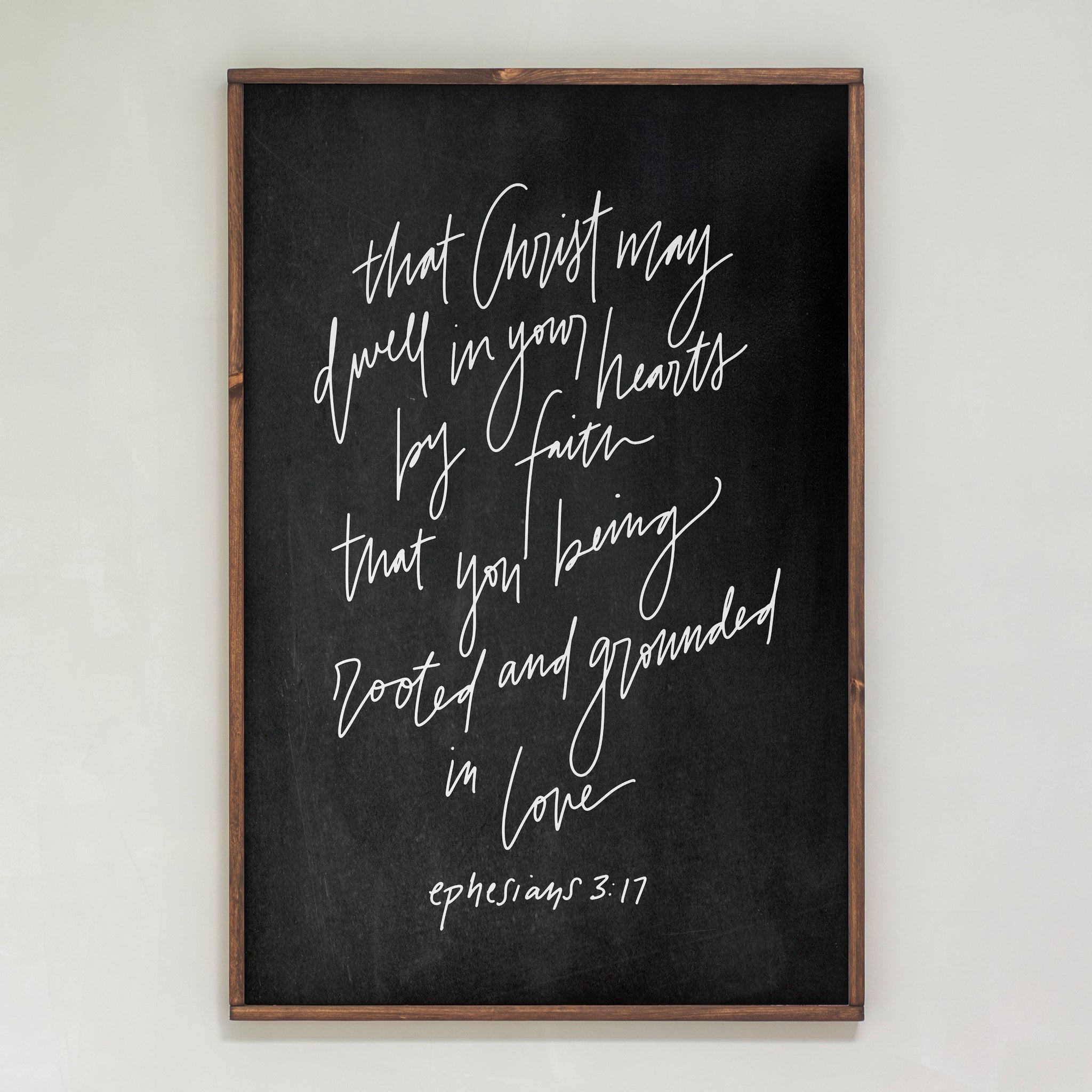 Rooted and Grounded in Love Hand Lettered | Framed Wooden Art | 116