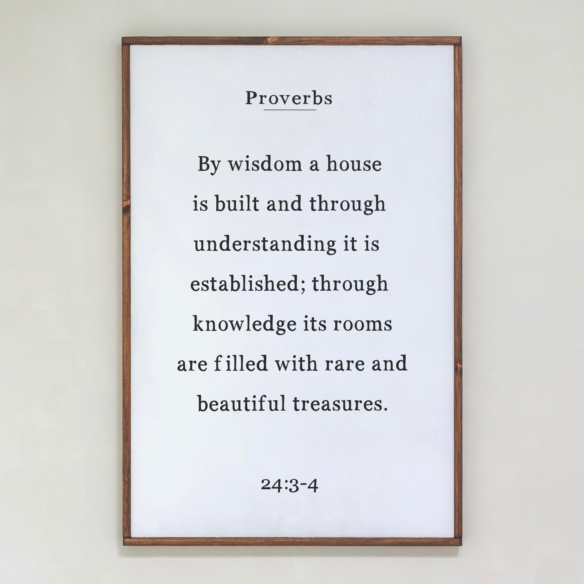 By Wisdom A House Is Built | Framed Wooden Art | 138