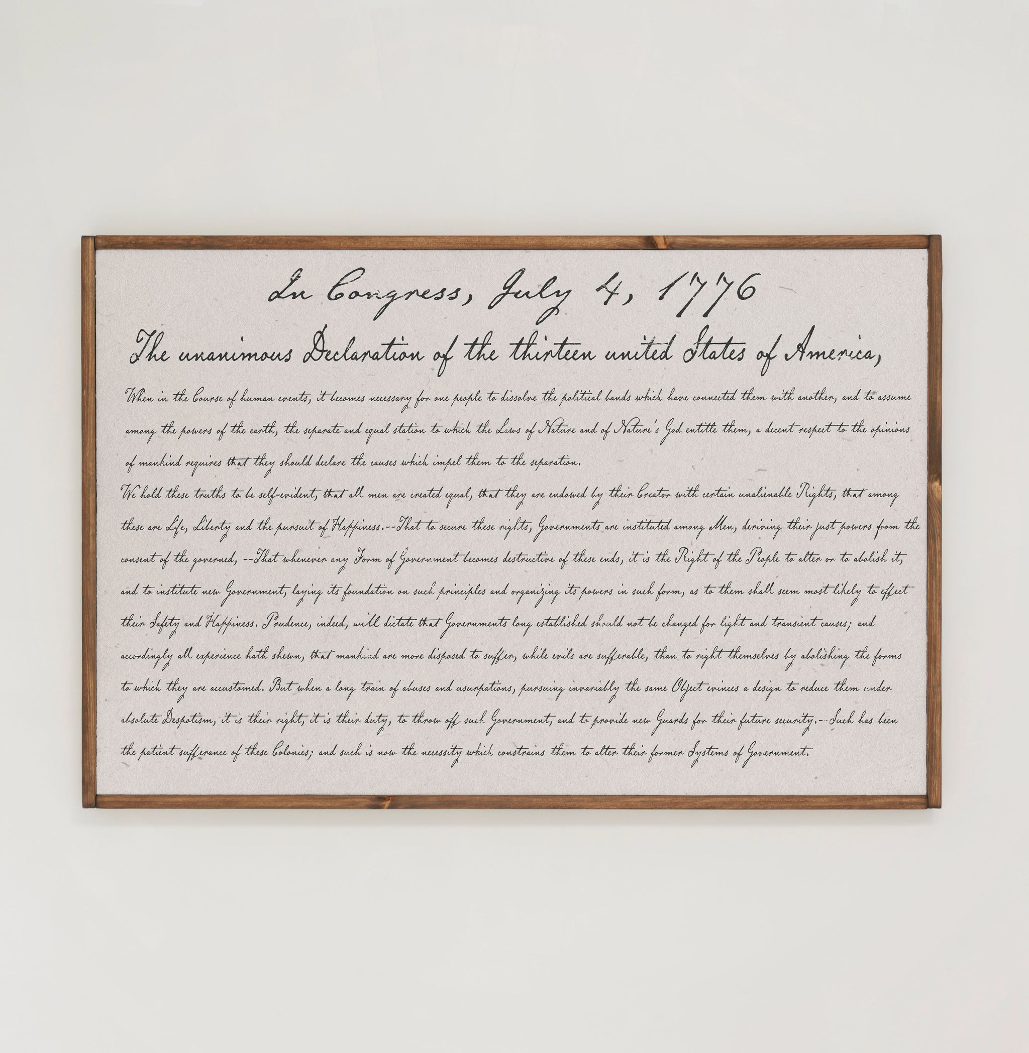 Declaration of Independence | Framed Wooden Art - Horizontal | 458