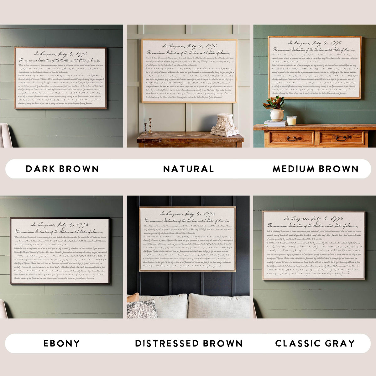 Declaration of Independence | Framed Wooden Art - Horizontal | 458