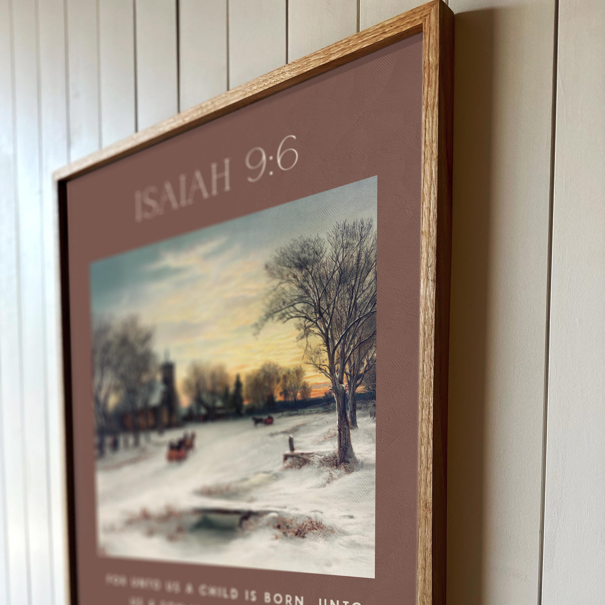 "For Unto Us" Scripture Large Framed Art | Vertical | F625