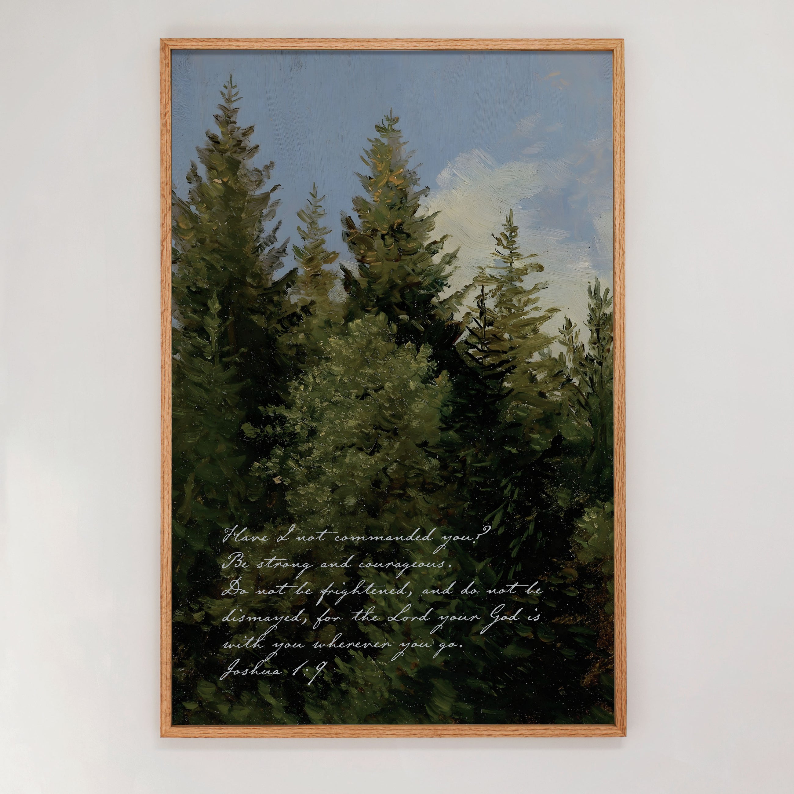 "Be Strong And Courageous" Framed Canvas | Vertical | 732